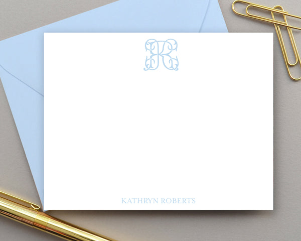 Elegant Monogrammed Note Card Set - Augusta Joy