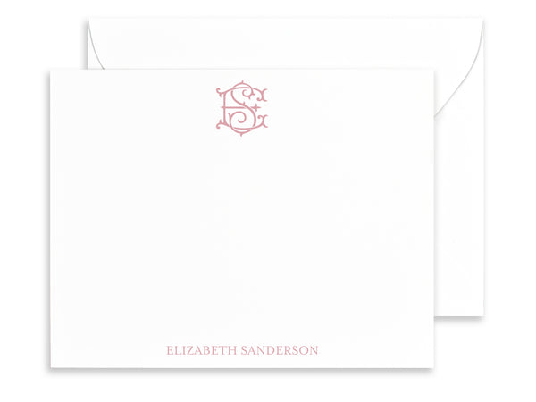 Elegant Monogrammed Note Card Set - Augusta Joy