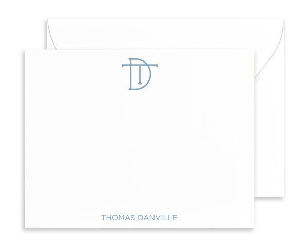 Personalized Monogrammed Stationery for Men, Initial Note Cards ...